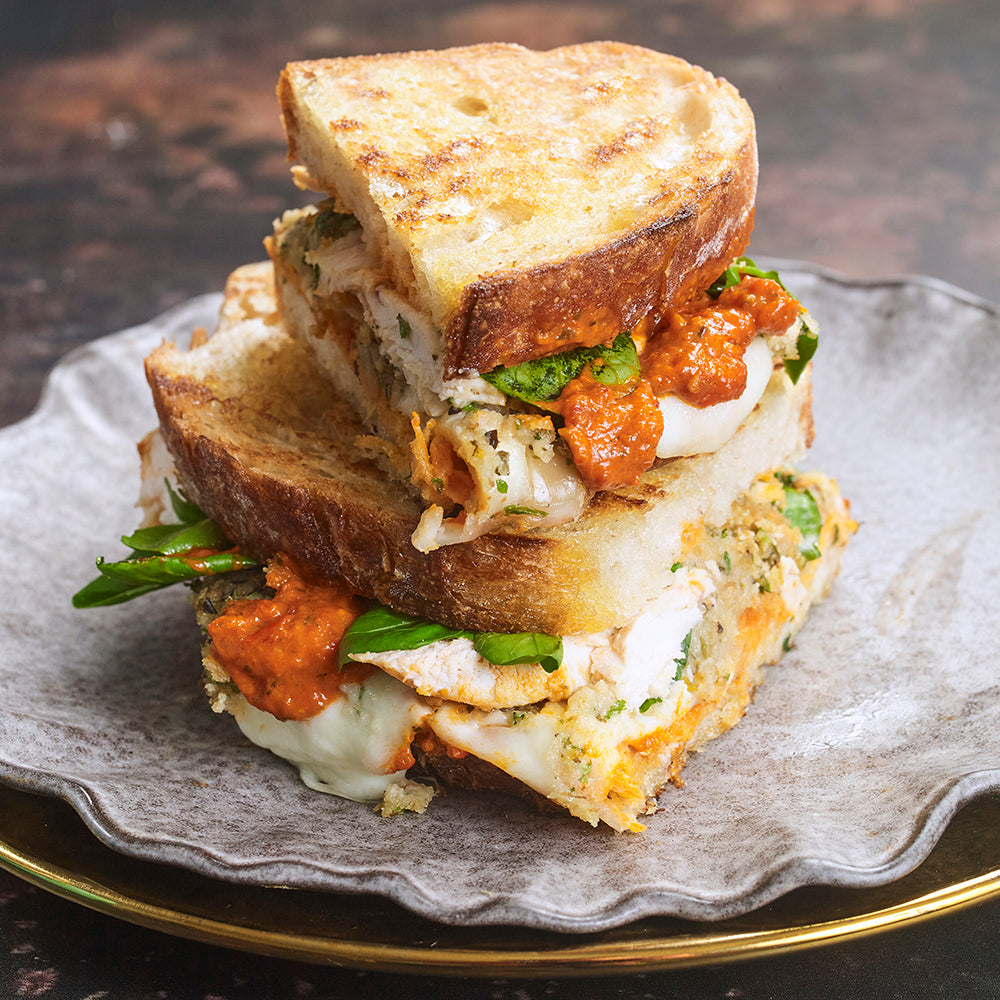 Fiery Chilli Pesto Turkey Toastie with Stuffing & Mozzarella Recipe ...