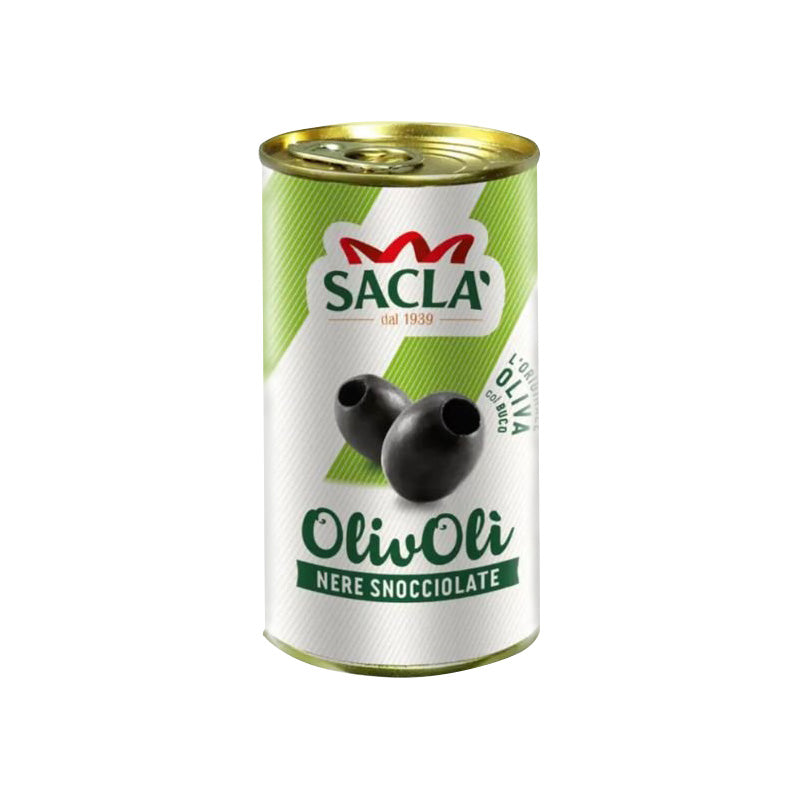 Sacla' Black Olives in Tin 190g | Italian Antipasti | Sacla'
